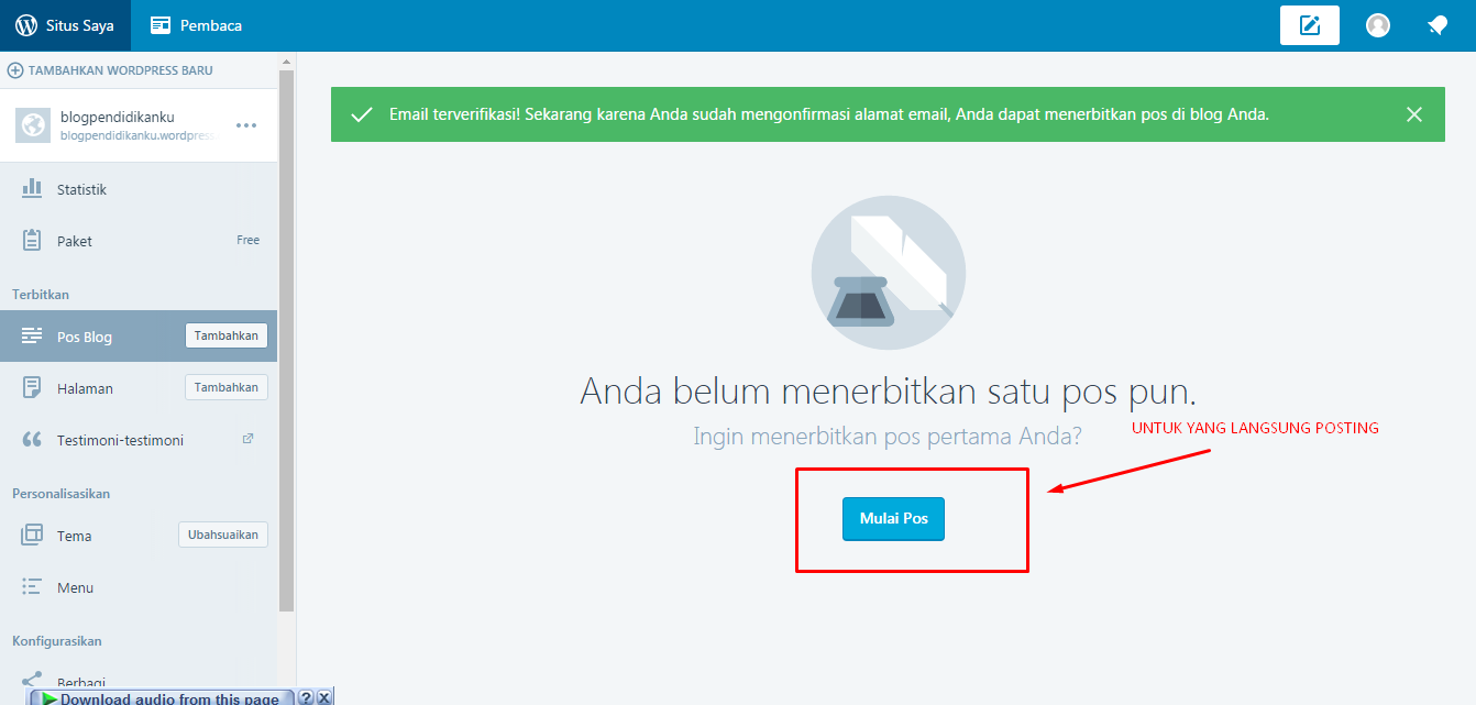 Panduan Cara Membuat Blog / Website di WordPress dan Blogger
