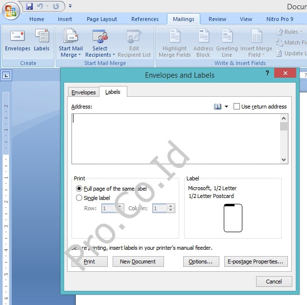 Cara Mudah Membuat Label Undangan Menggunakan Microsoft Word