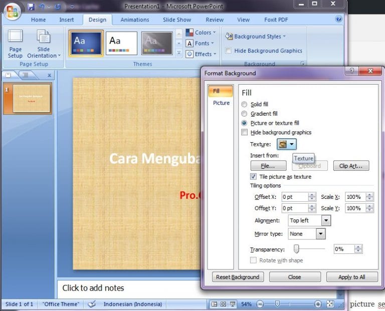Cara Membuat Background Pada Power Point Sesuai Keinginan