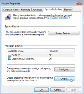 Cara Membuat dan Menghapus System Restore Point Di Windows 7