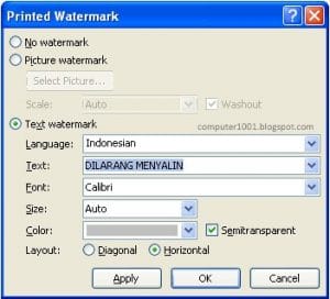 Cara Membuat, Mengedit dan Menghapus Watermark Pada Dokumen Word Lengkap