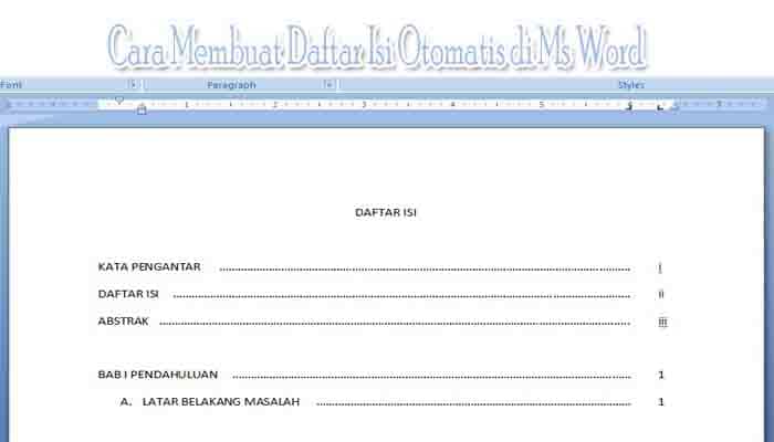 Cara Mudah Membuat Daftar Isi di Microsoft Word Secara Otomatis dan ...