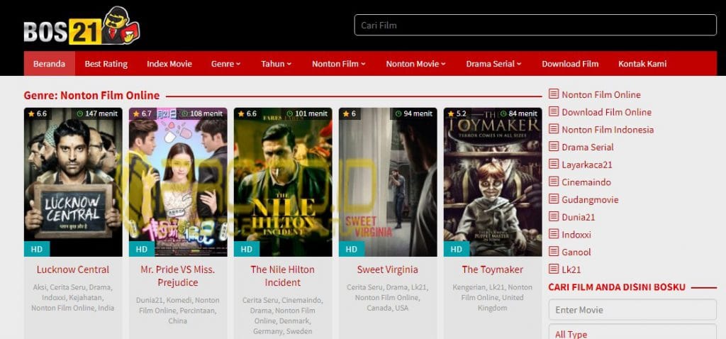 Situs Nonton Film Online (Streaming) Gratis Subtitle Indonesia Terbaik