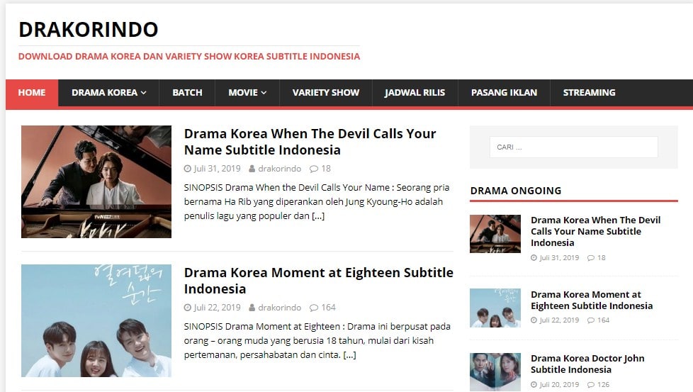 17 Situs Nonton Drama Korea online Gratis Subtitle Indonesia Terbaru 2019
