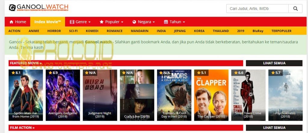 Situs Nonton Film Online (Streaming) Gratis Subtitle Indonesia Terbaik