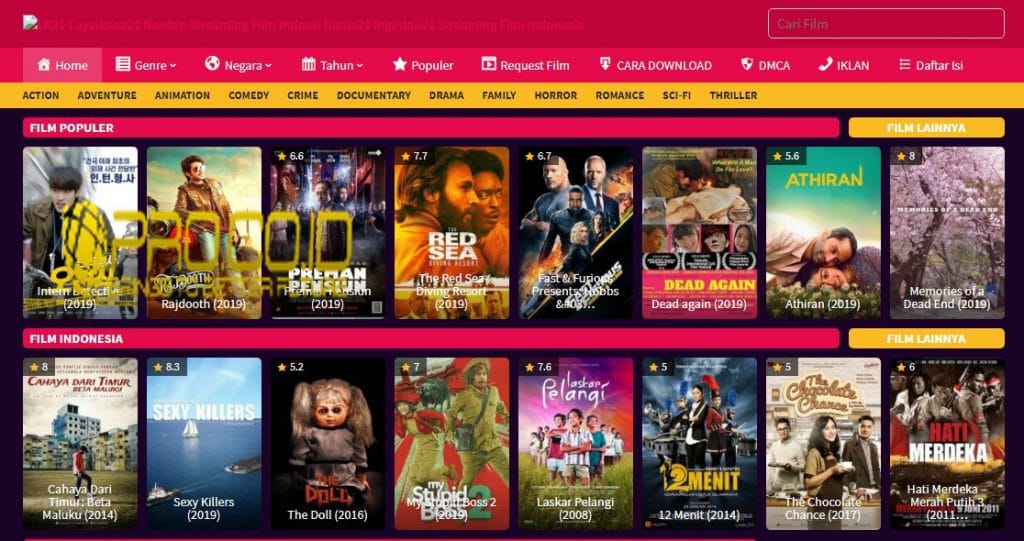 Situs Nonton Film Online (Streaming) Gratis Subtitle Indonesia Terbaik